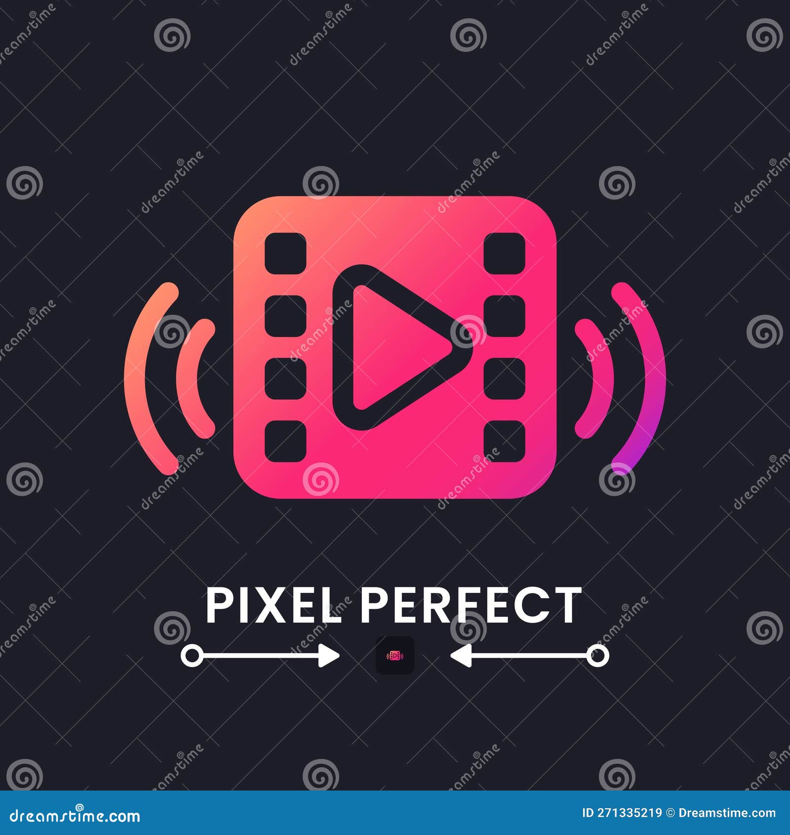 Video Streaming Pink Solid Gradient Desktop Icon on Black Stock Vector ...