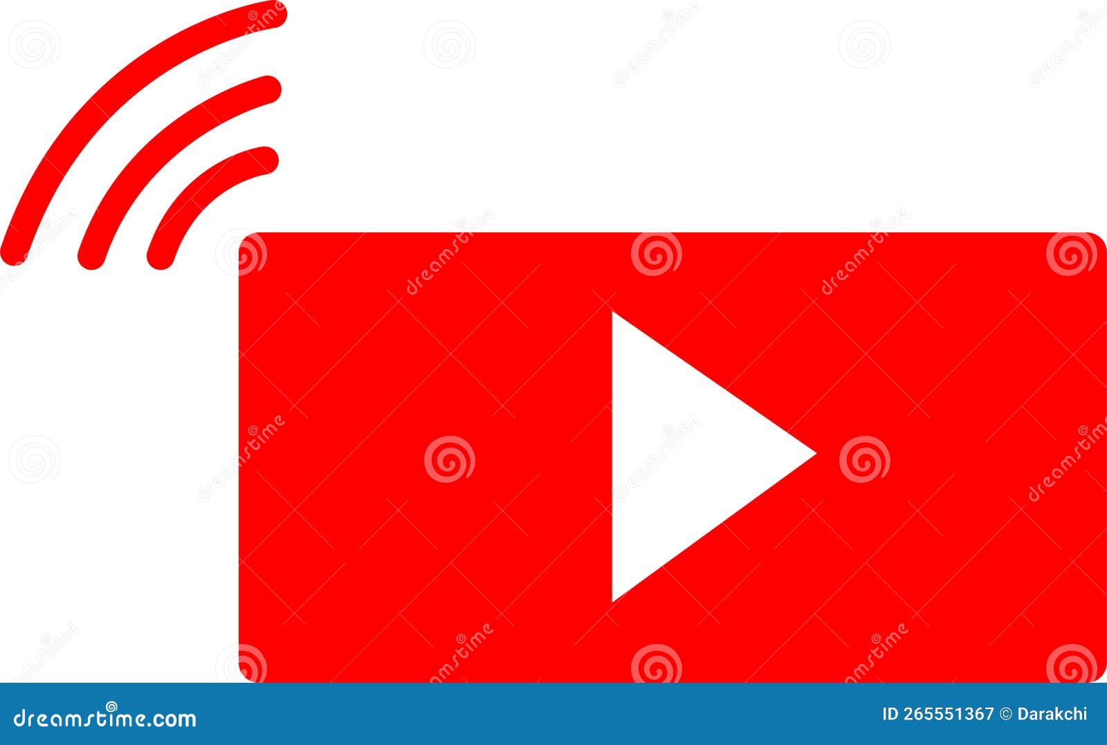 Video Streaming Play Button Shape, Broadcasting Icon Stock Illustration ...