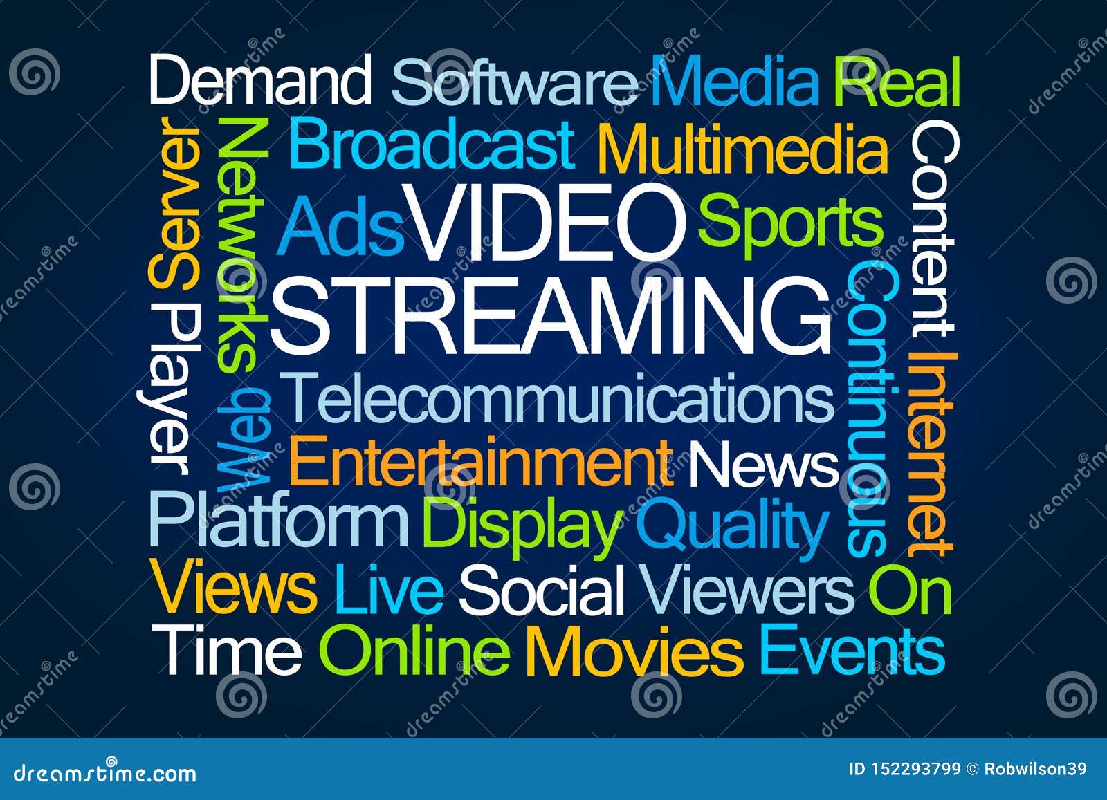 Video Streaming Word Cloud stock illustration. Illustration of internet ...