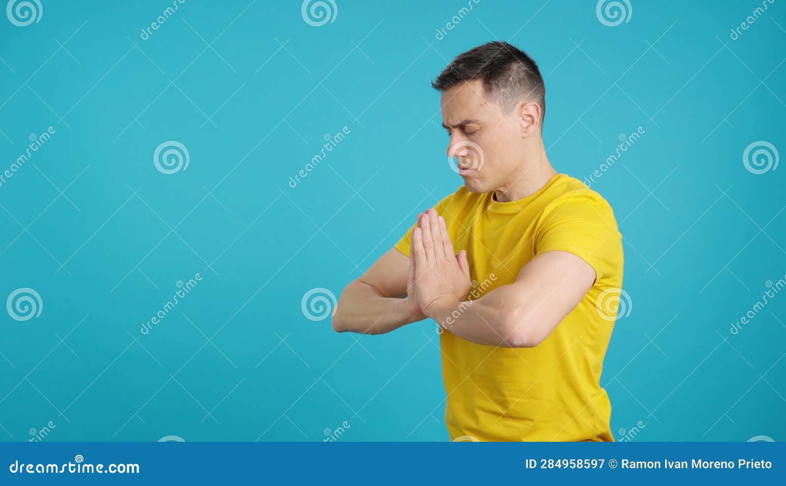 Man Taking a Deep Breath while Meditating Stock Video - Video of video ...