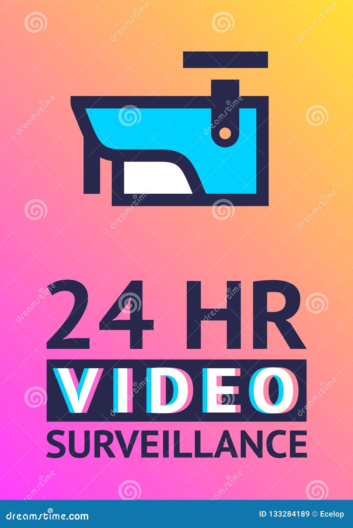 Video Surveillance Camera, Cctv Poster Vector Design Stock Vector ...