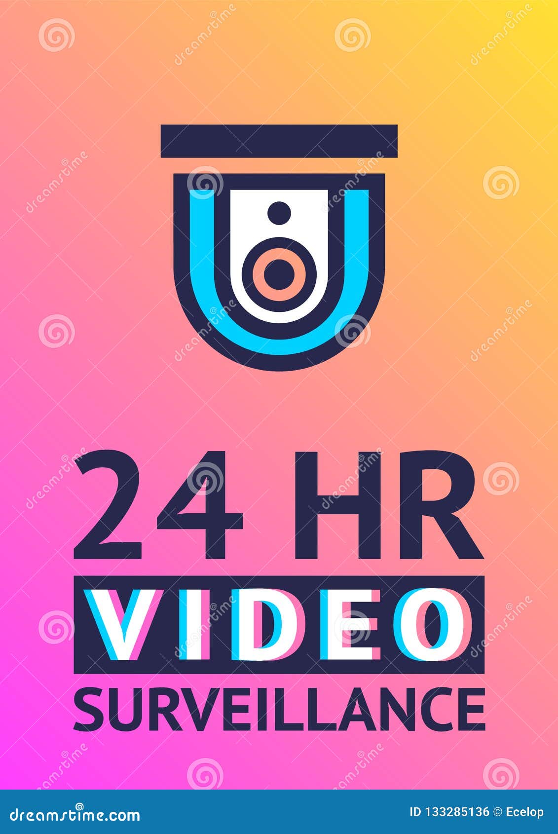 Video Surveillance Camera, Cctv Poster Vector Design Stock Vector ...