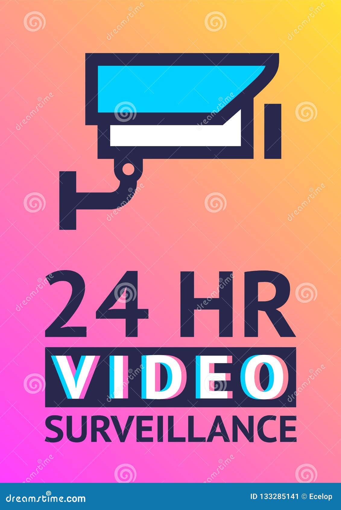 Video Surveillance Camera, Cctv Poster Vector Design Stock Vector ...