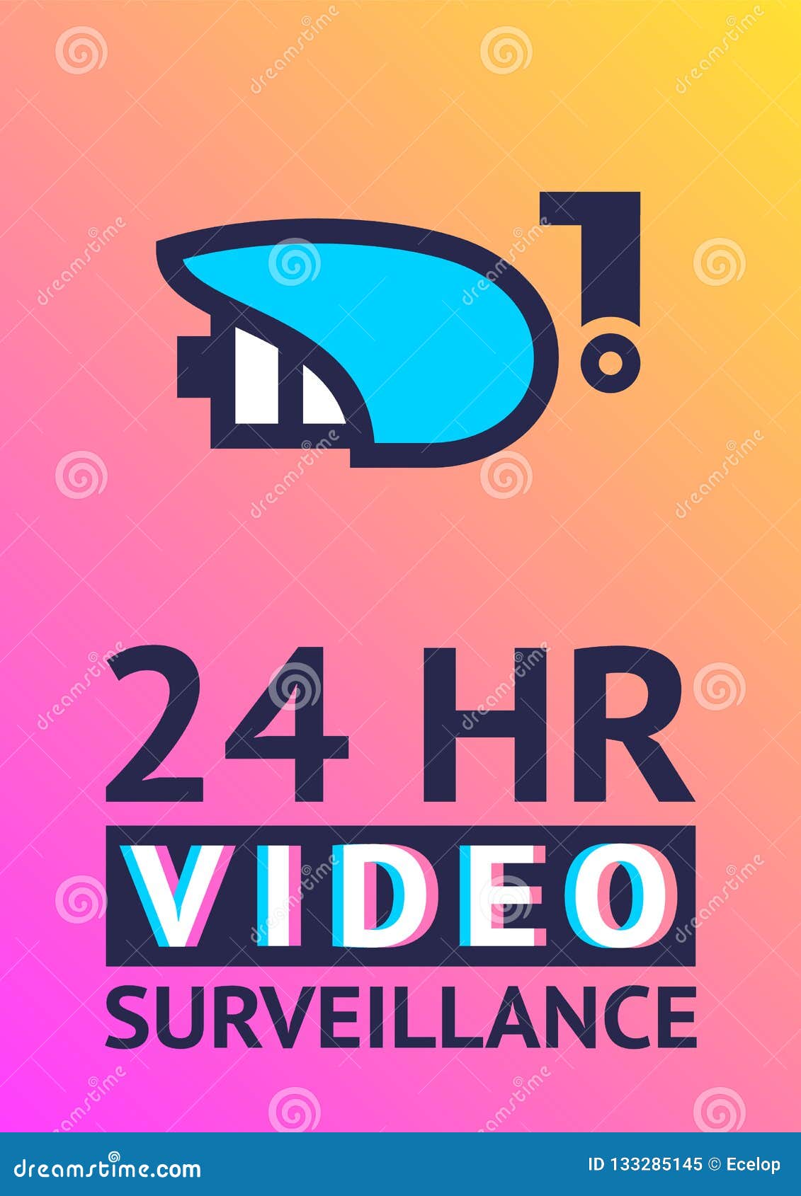 Video Surveillance Camera, Cctv Poster Vector Design Stock Vector ...
