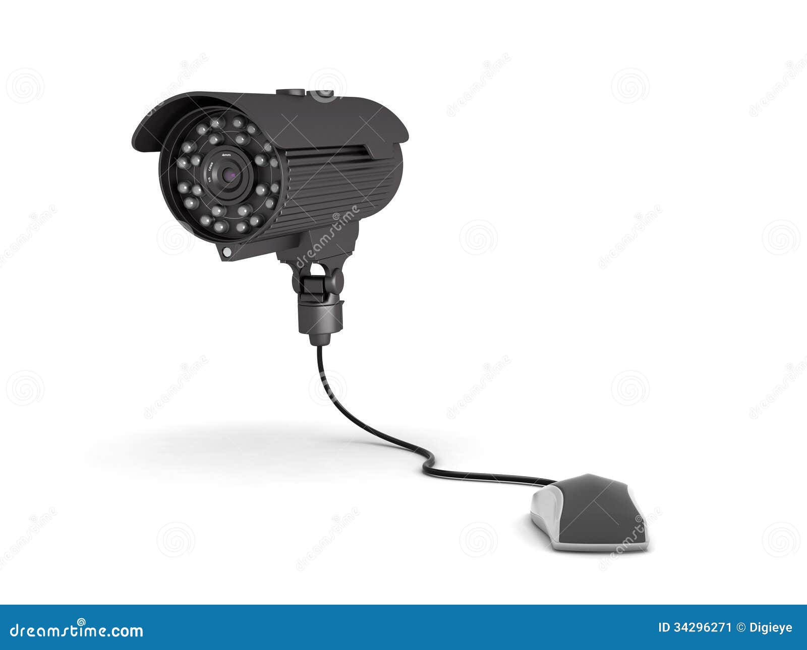 Video Surveillance Camera and Computer Mouse Stock Illustration ...