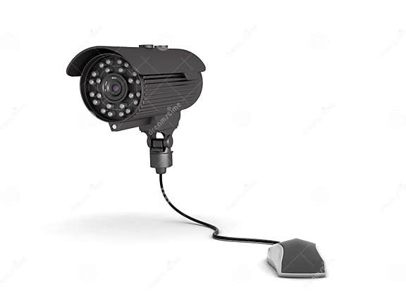 Video Surveillance Camera and Computer Mouse Stock Illustration ...
