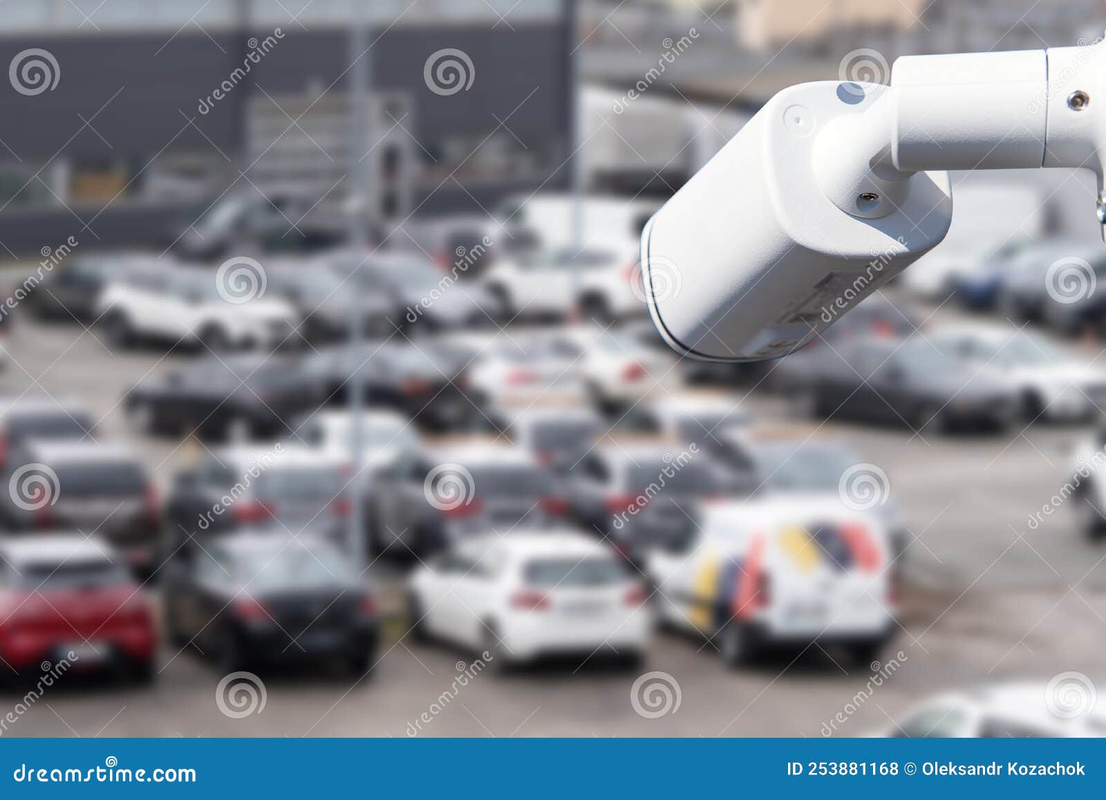 Video Surveillance Camera Installed on a Vehicle Parking. Stock Photo ...