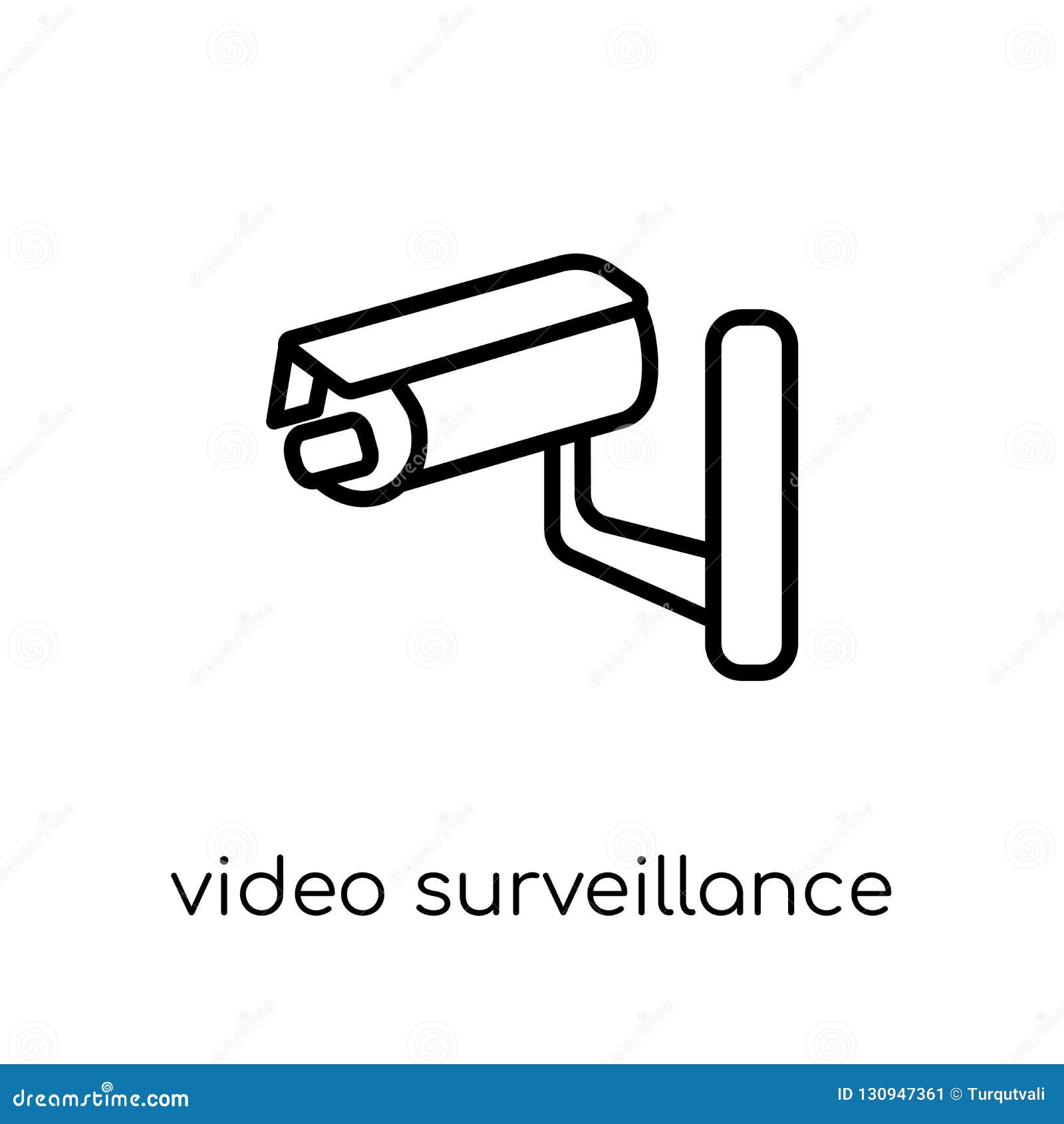 Video Surveillance Icon. Trendy Modern Flat Linear Vector Video Stock ...