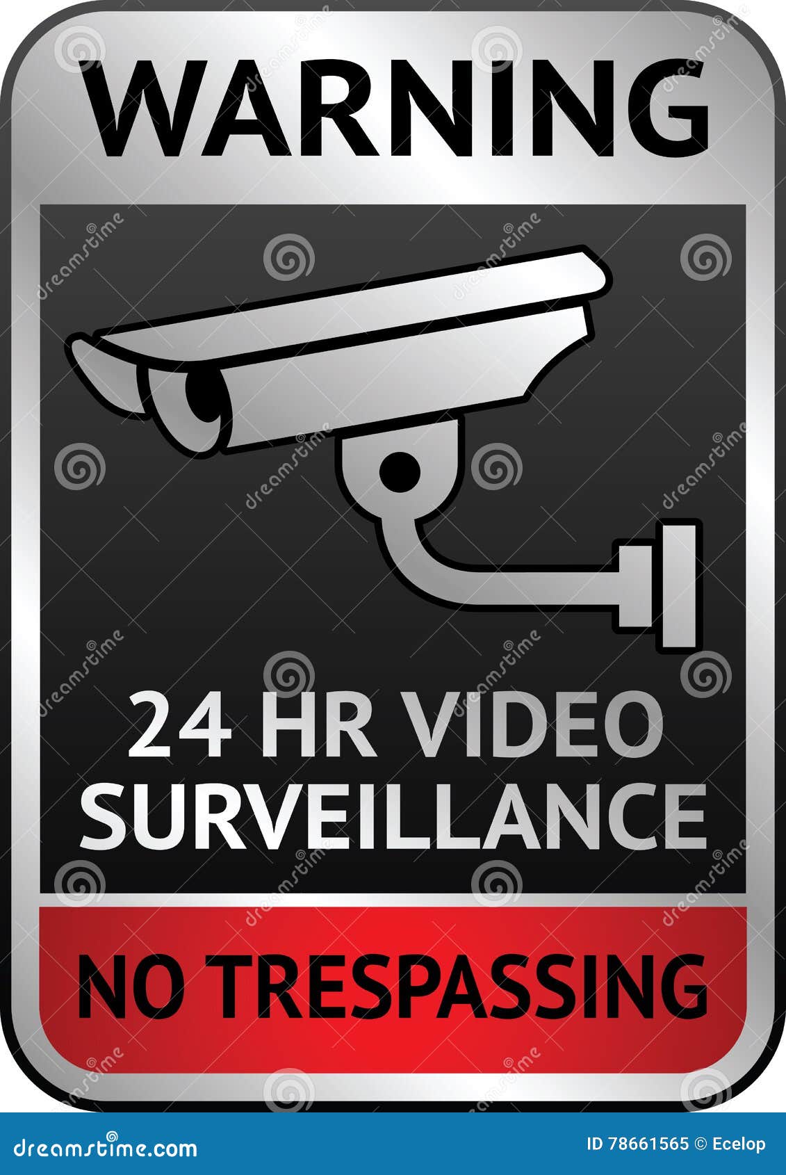 Video surveillance label stock vector. Illustration of area - 78661565