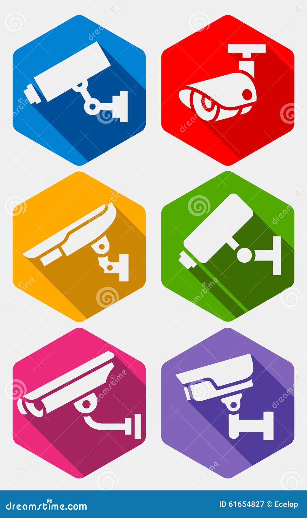 Video surveillance set stock vector. Illustration of attention - 61654827