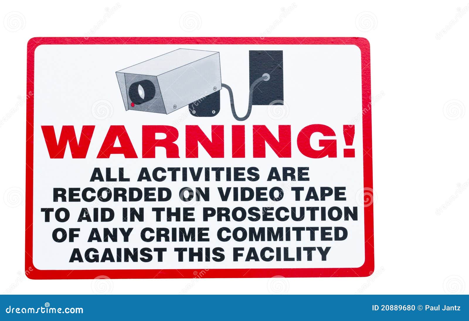 Video surveillance sign stock photo. Image of protection - 20889680