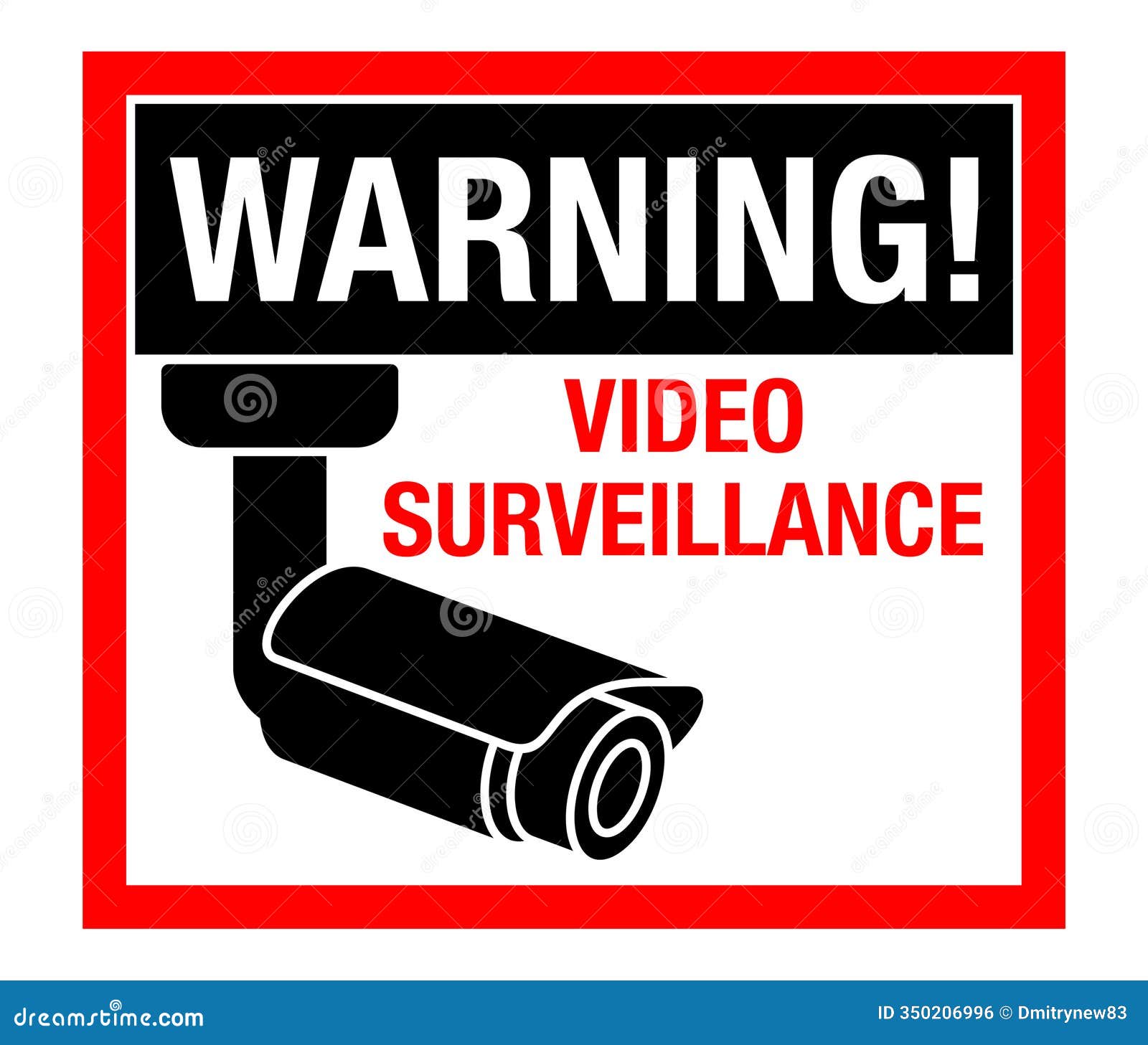 Video Surveillance Sign for Secure Private Area Stock Illustration ...