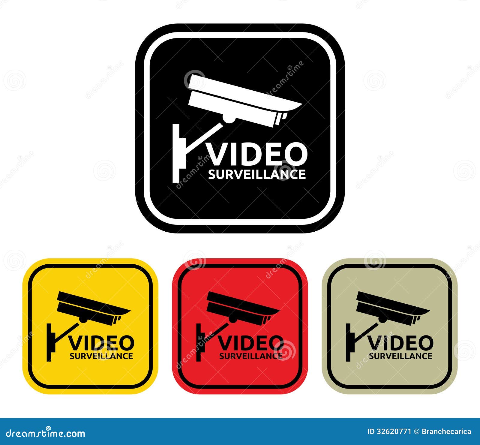 Video surveillance sign stock vector. Illustration of graphic - 32620771