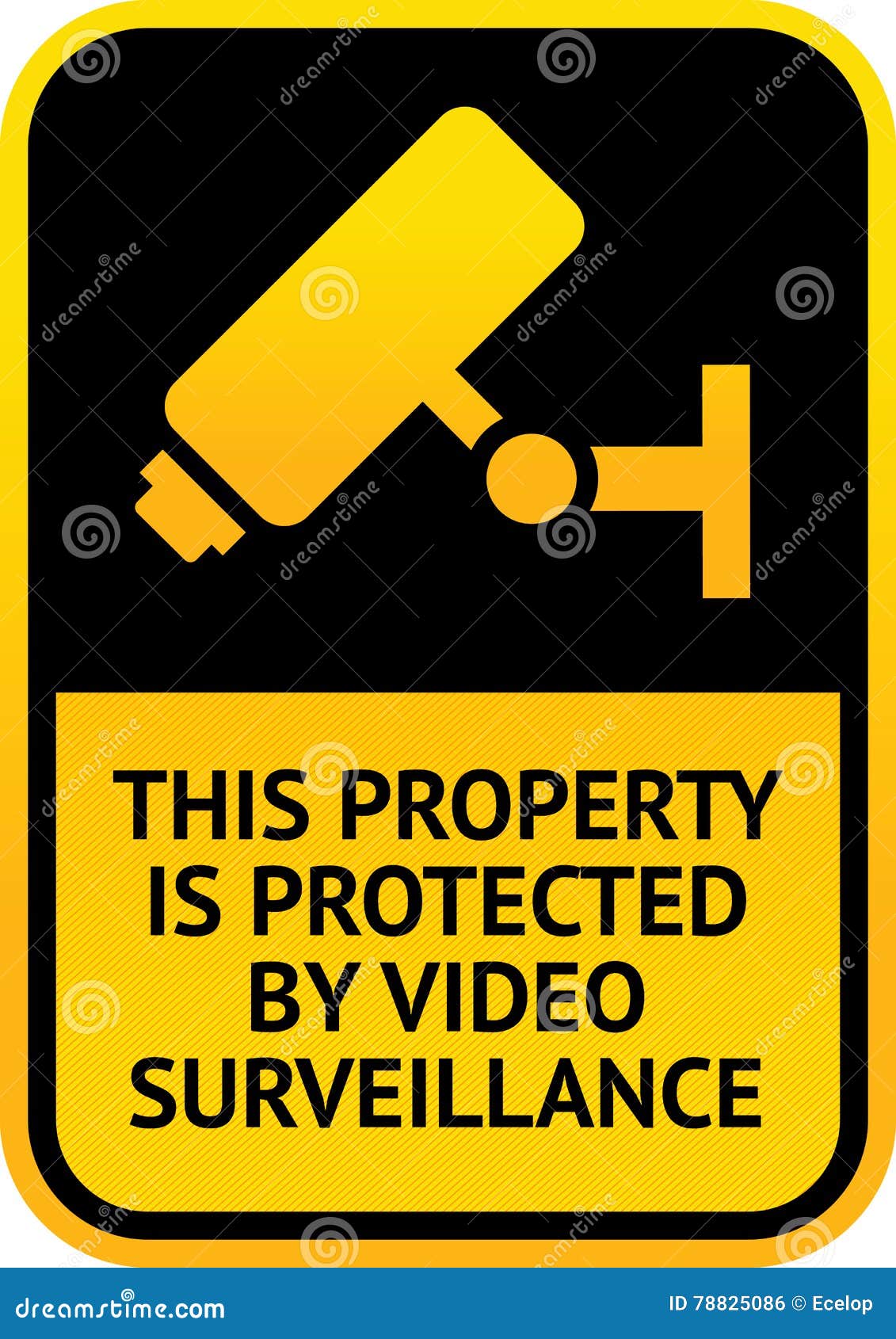 Video surveillance sticker stock vector. Illustration of digital - 78825086