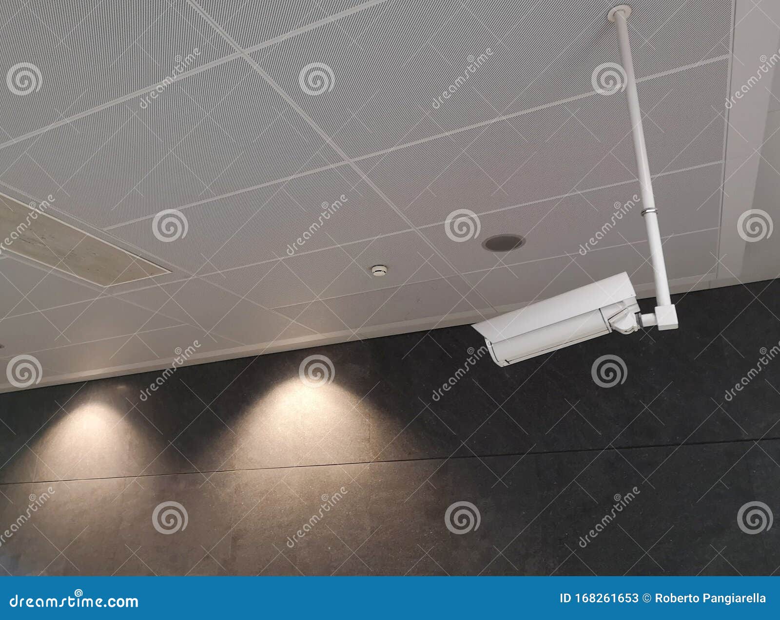Video Surveillance System Hanging from the Ceiling Stock Image - Image ...