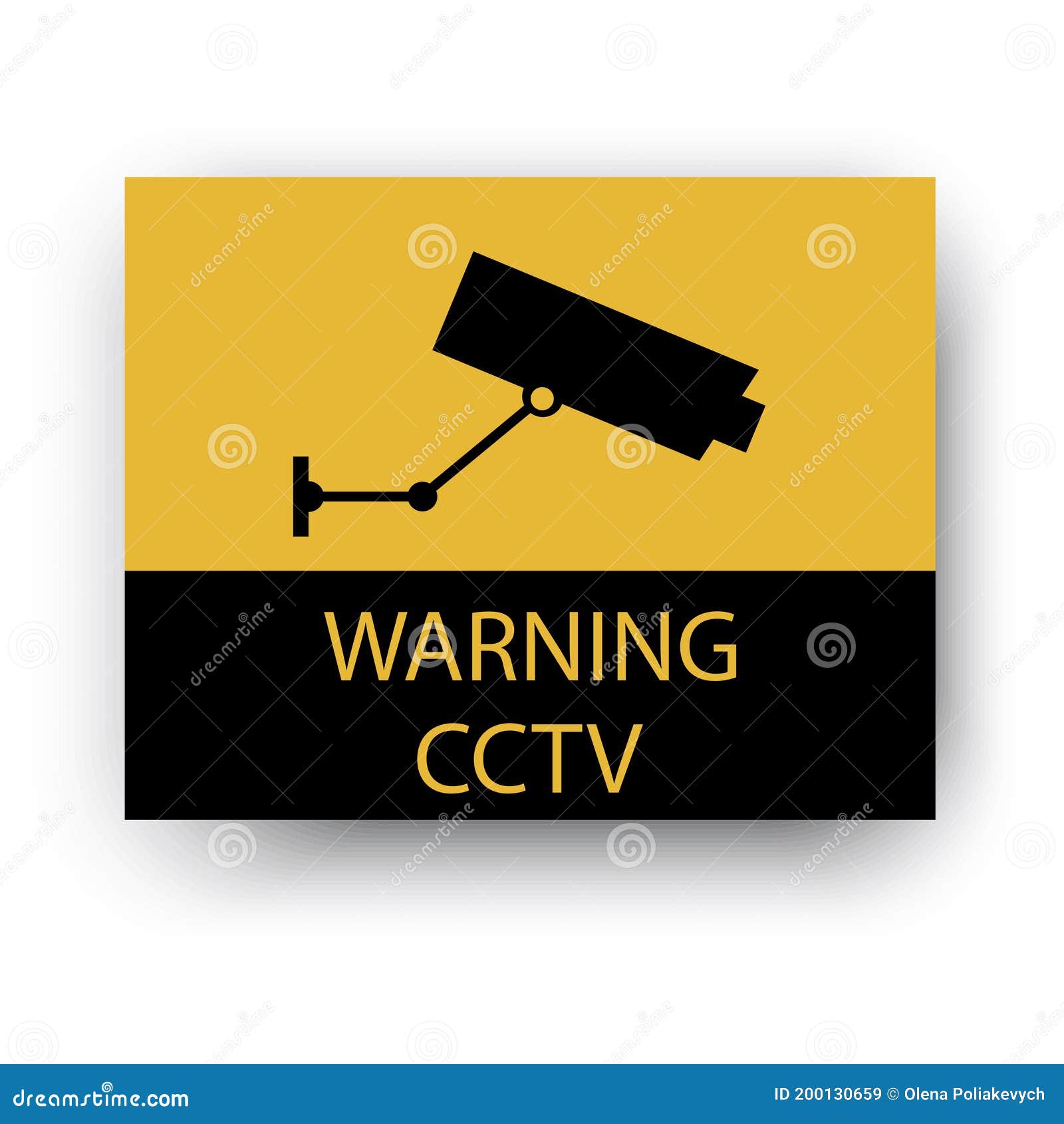 Video Surveillance Warning. Vector Illustration of Security Video ...