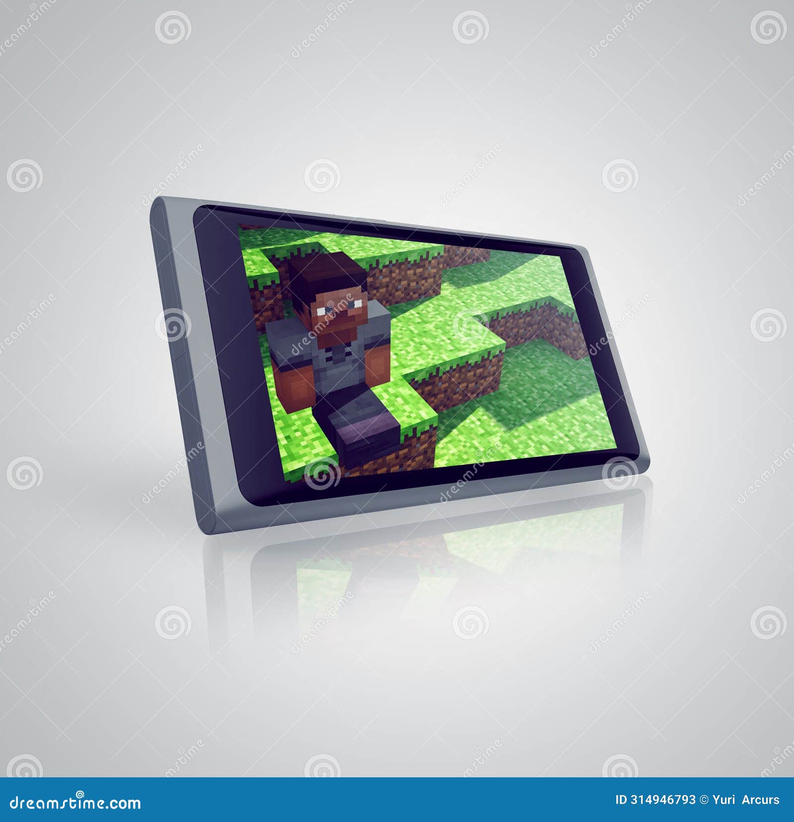 Video, Tablet or Game on Screen in Studio for Playing, Creative Design ...