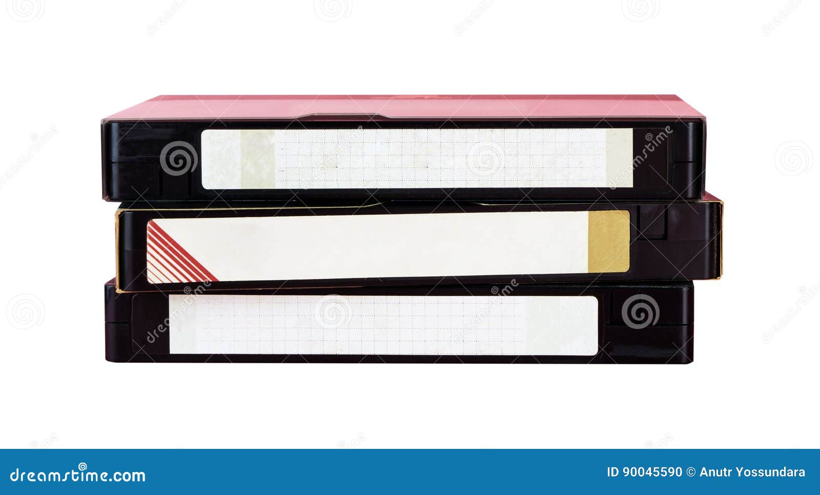 Video Tape with Blank Label Isolated Stock Photo - Image of cassette ...