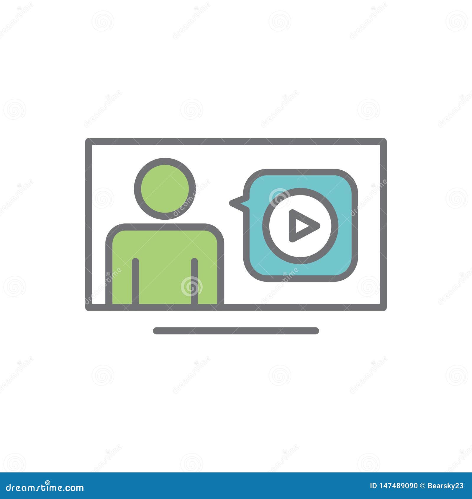 Video Teaching and Training - Informational Video Icon / Video Button ...