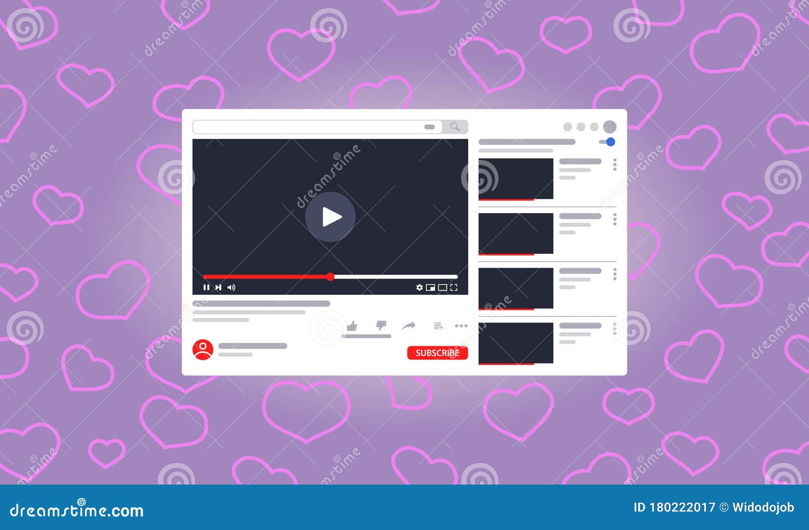 Video template stock vector. Illustration of flat, channel - 180222017