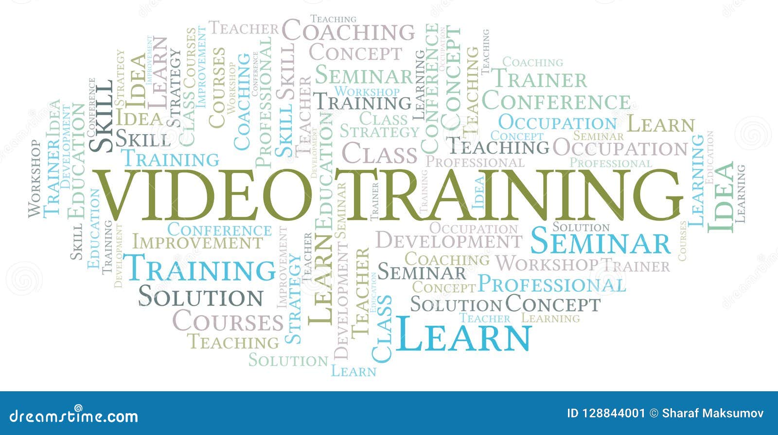 Video Training word cloud. stock illustration. Illustration of ...