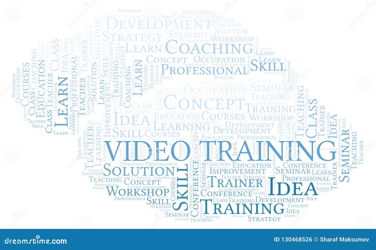 Video Training word cloud. stock illustration. Illustration of ...