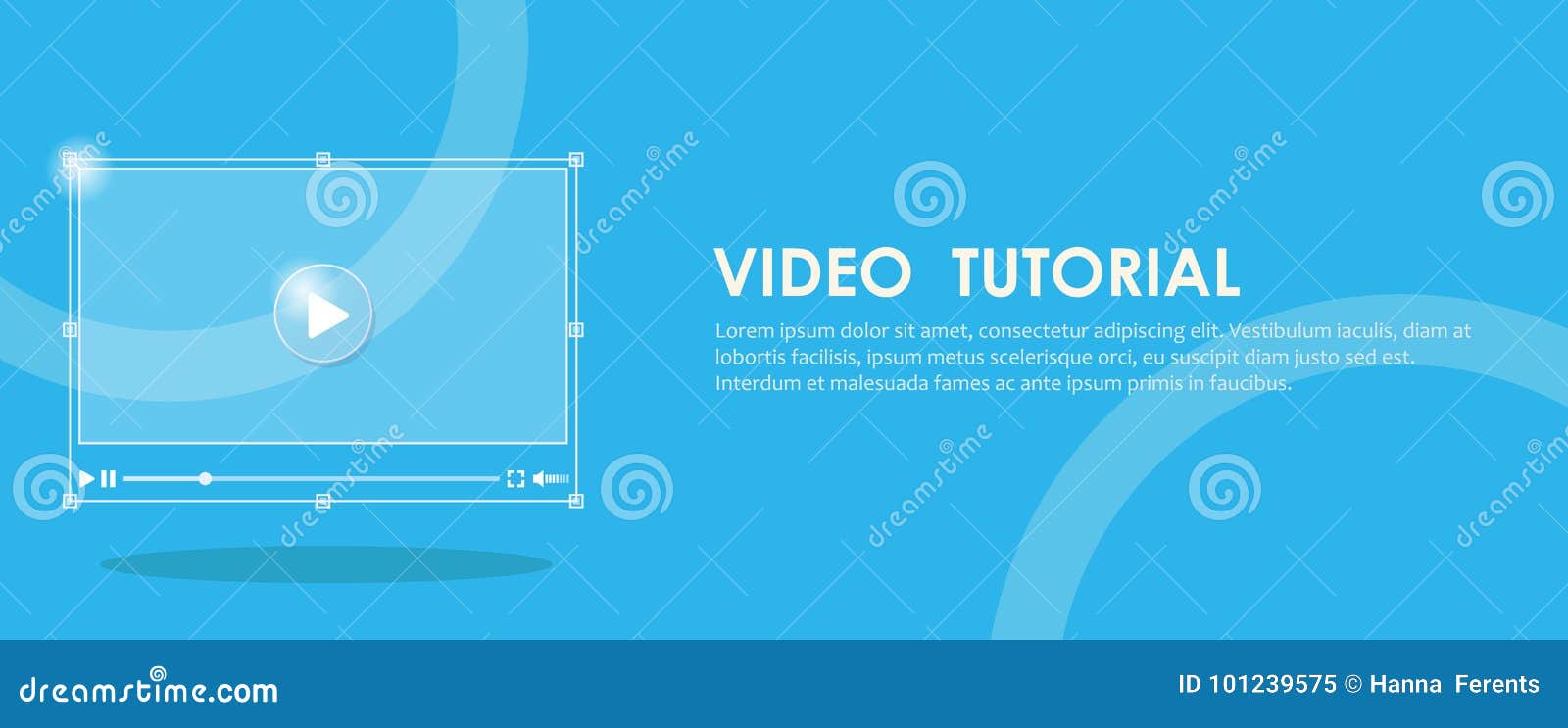 Video Tutorial Banner. Stylish Transparent Presentation with ...