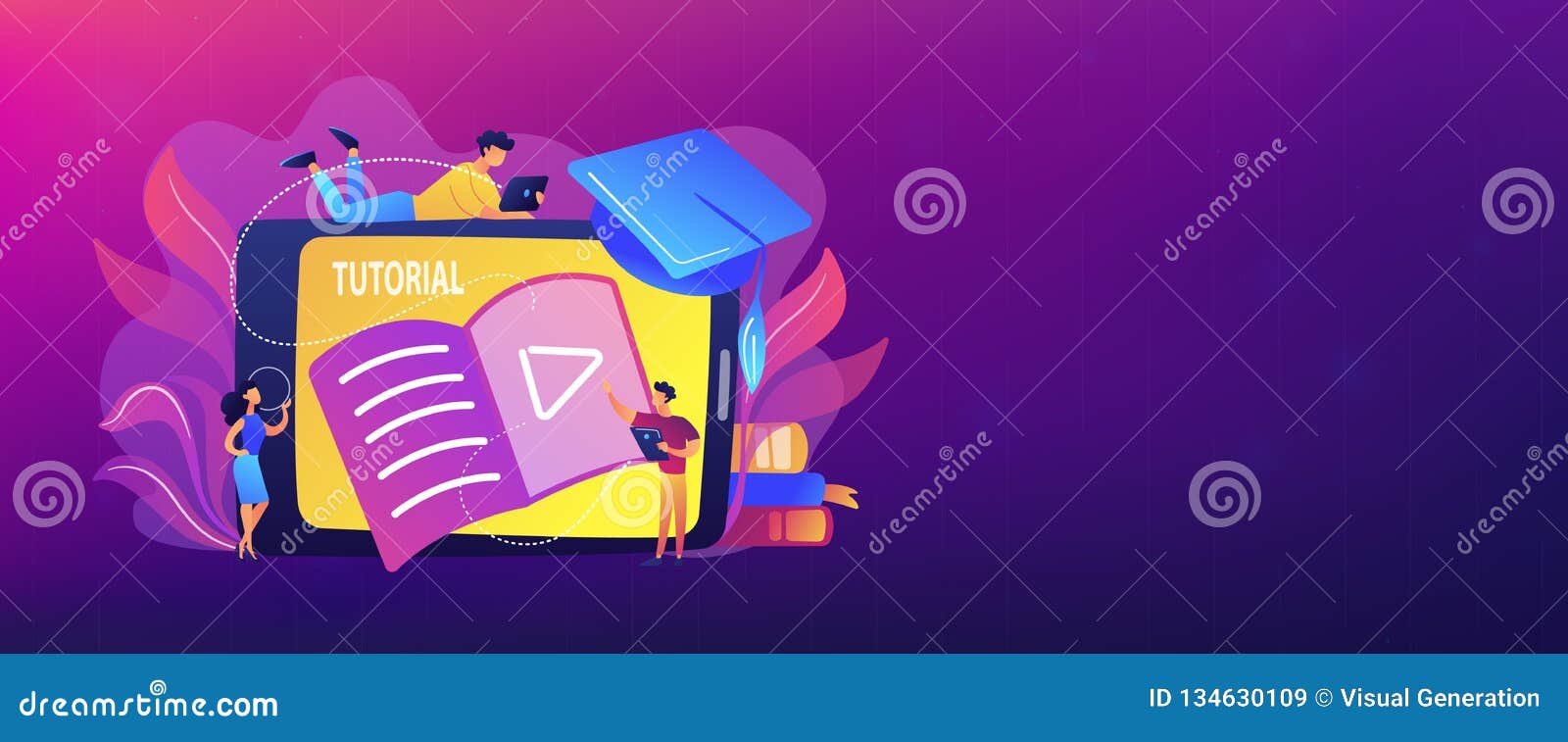 Video Tutorial Header Banner. Stock Vector - Illustration of footer ...