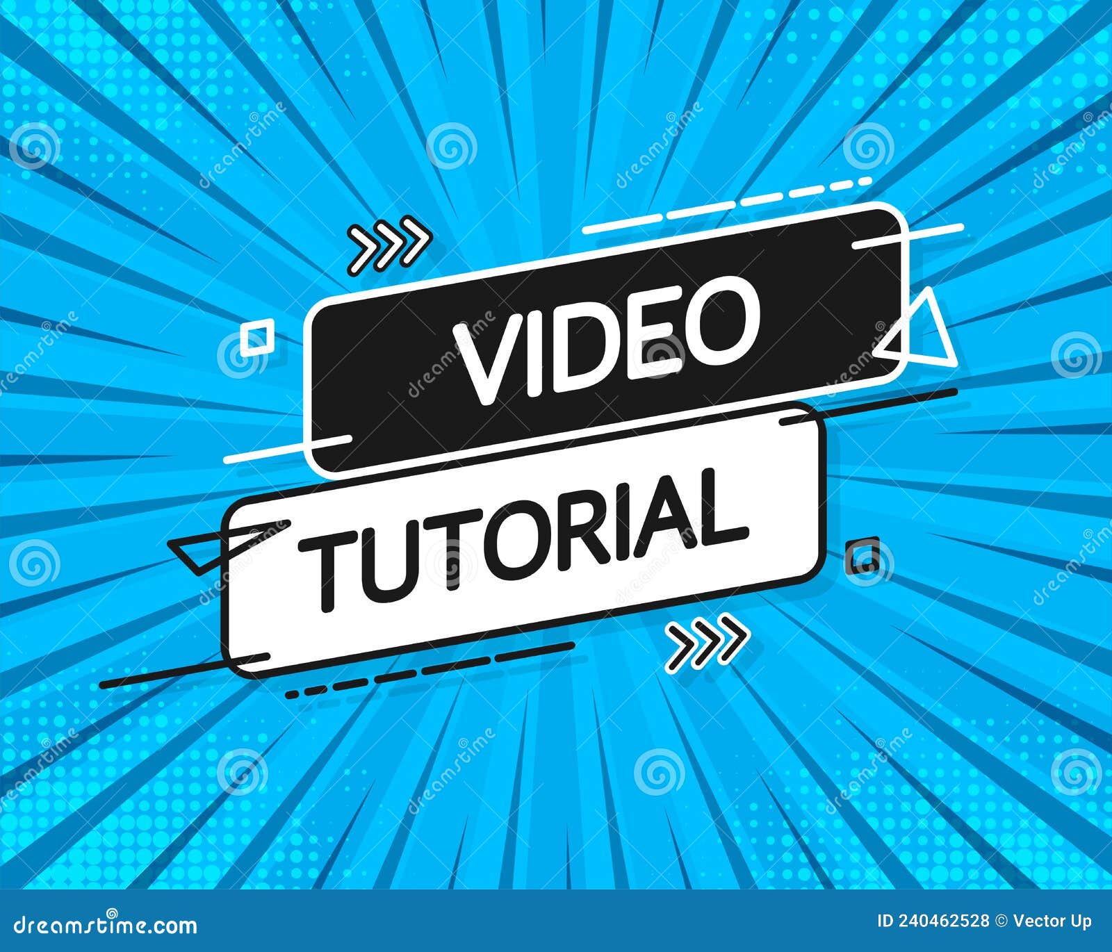 Video Tutorial Icon on Blue Background. Video Tutorial Banner Stock ...