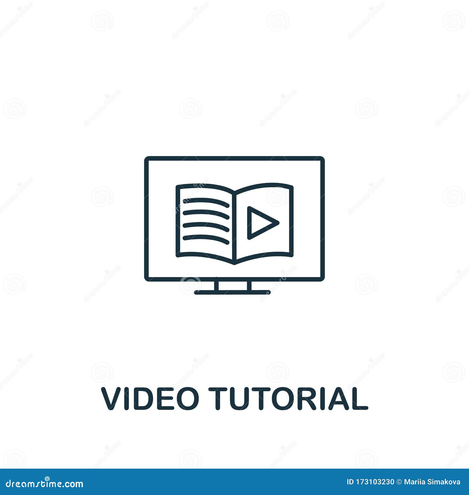 Video Tutorial Icon from E-learning Collection. Simple Line Element ...