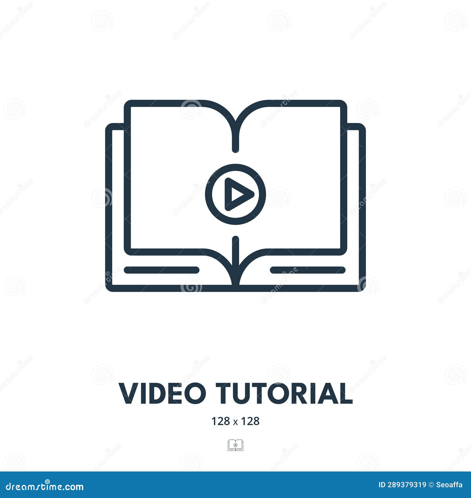 Video Tutorial Icon. Training, Webinar, Book. Editable Stroke. Vector ...