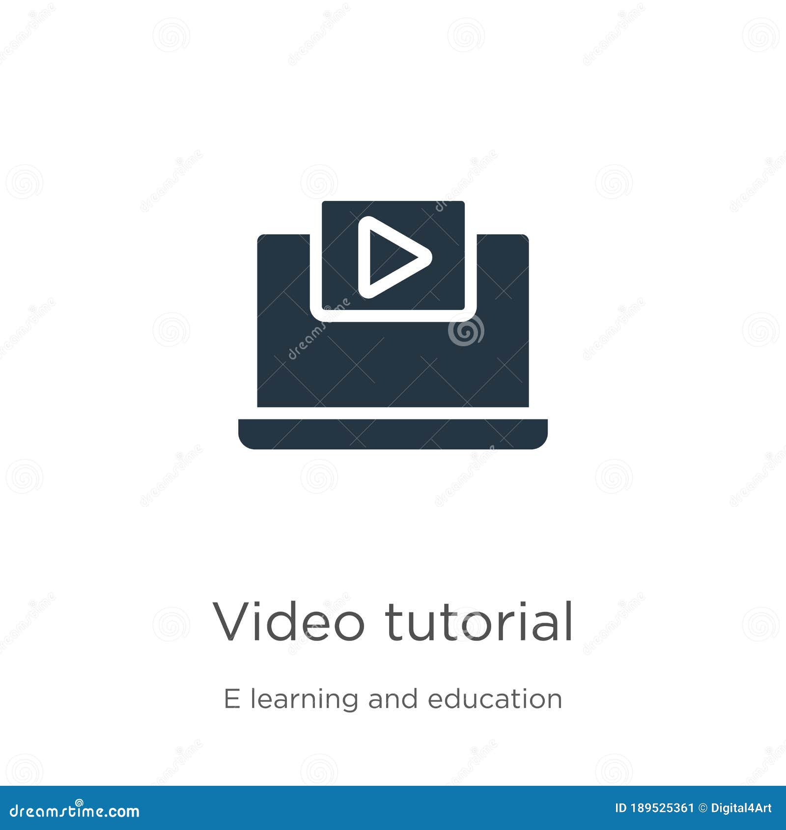 Video Tutorial Icon Vector. Trendy Flat Video Tutorial Icon from E ...