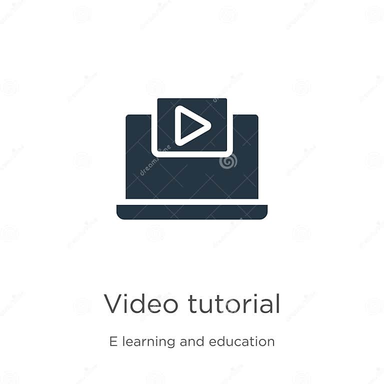 Video Tutorial Icon Vector. Trendy Flat Video Tutorial Icon from E ...