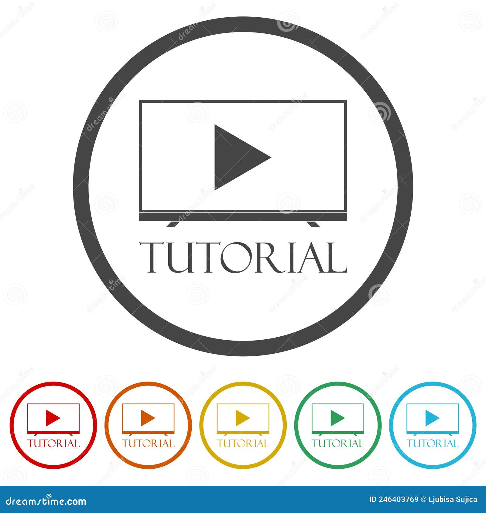 Video-Tutorial. Set-Symbole Farbig Vektor Abbildung - Illustration von ...