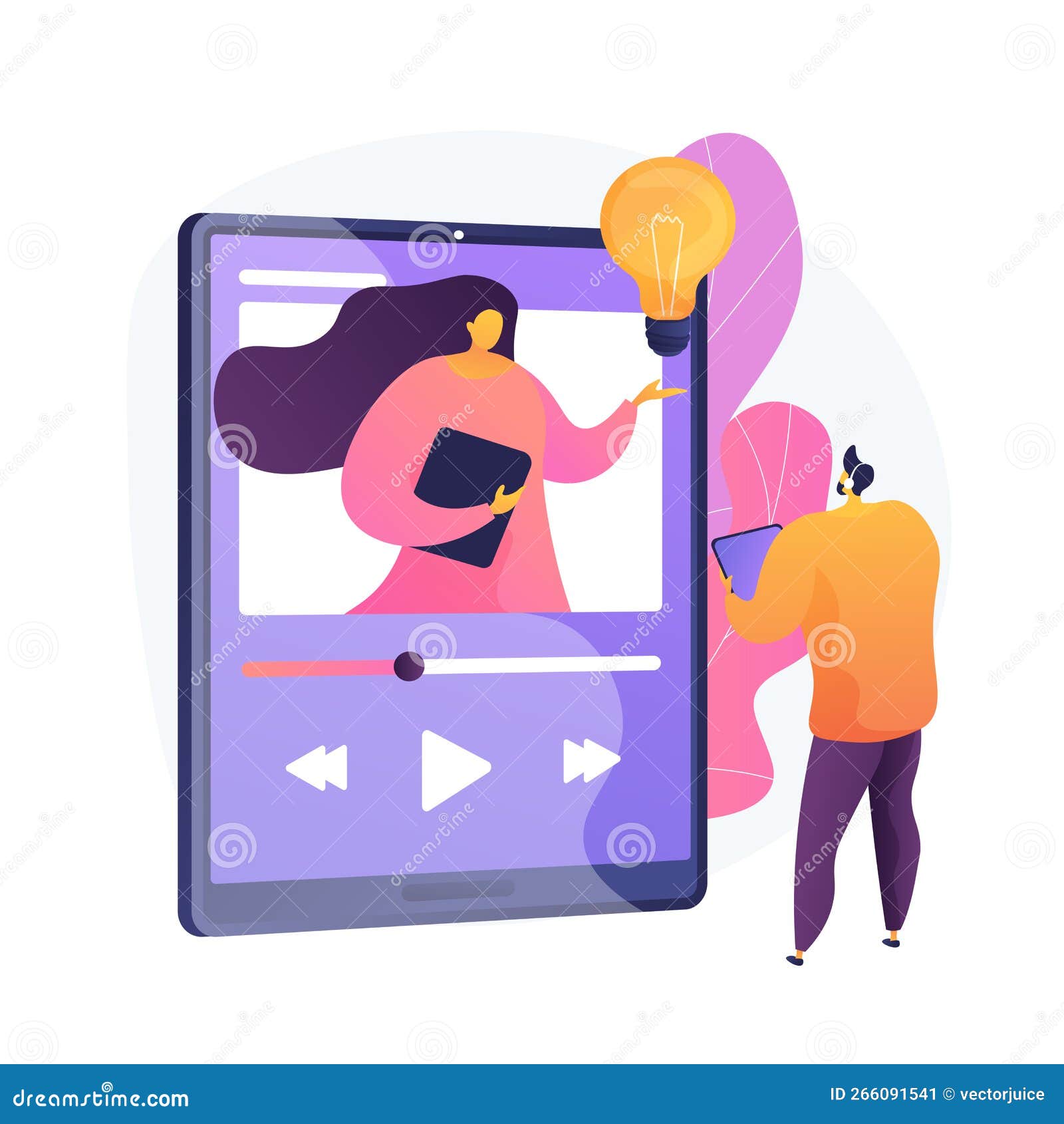 Video Tutorial Watching Vector Concept Metaphor Stock Vector ...