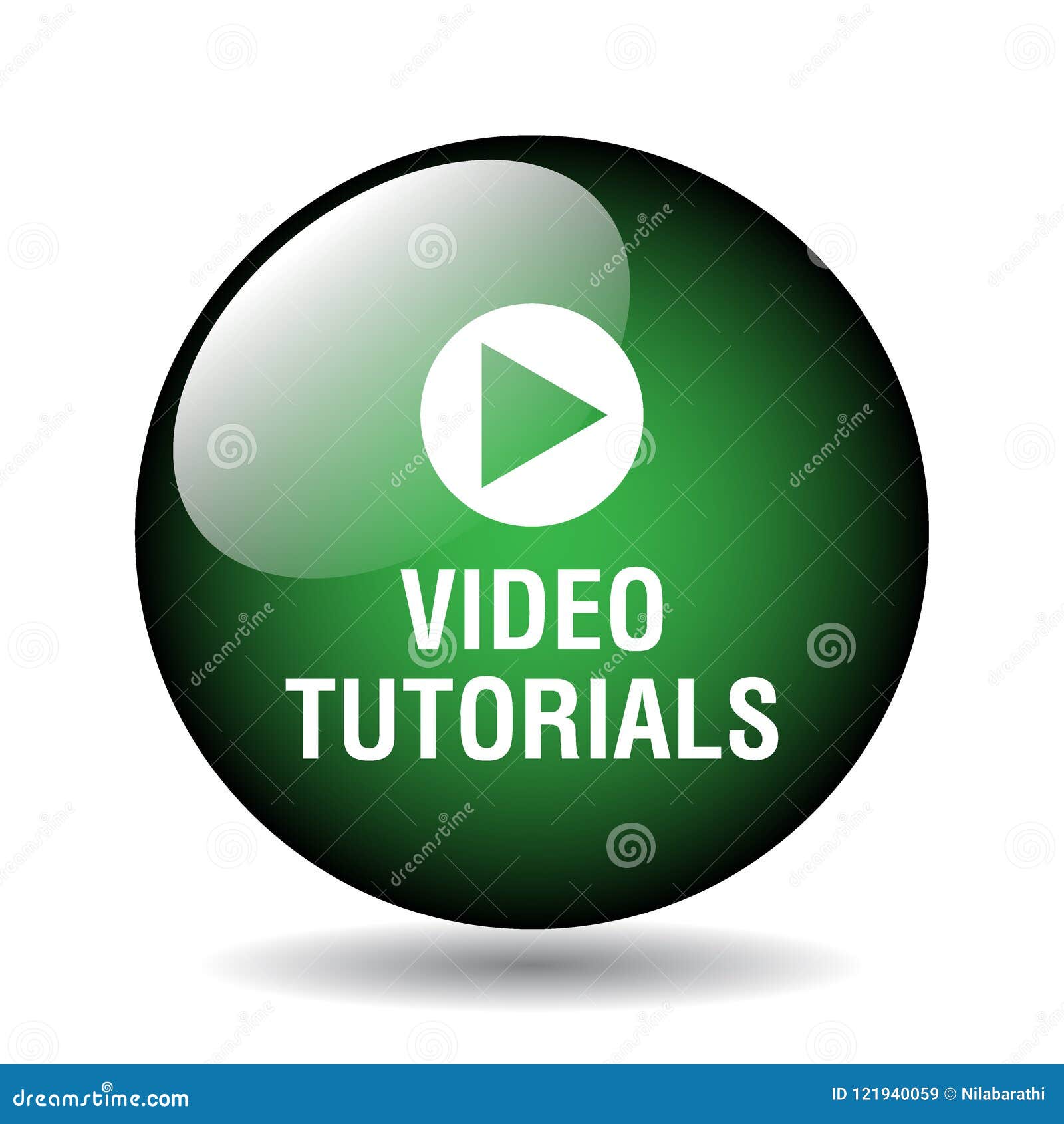 Video tutorials button stock illustration. Illustration of guide ...