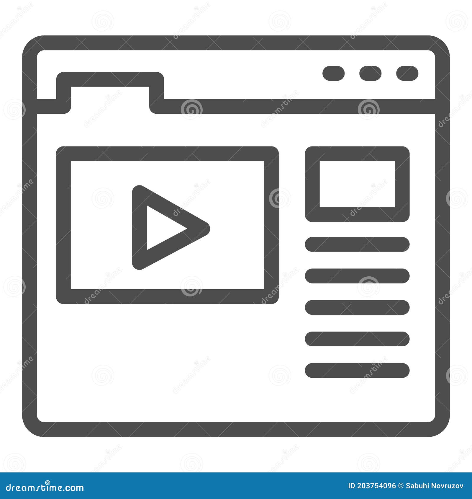 Video Tutorial on Web Page Line Icon, School Concept, Online Lesson ...