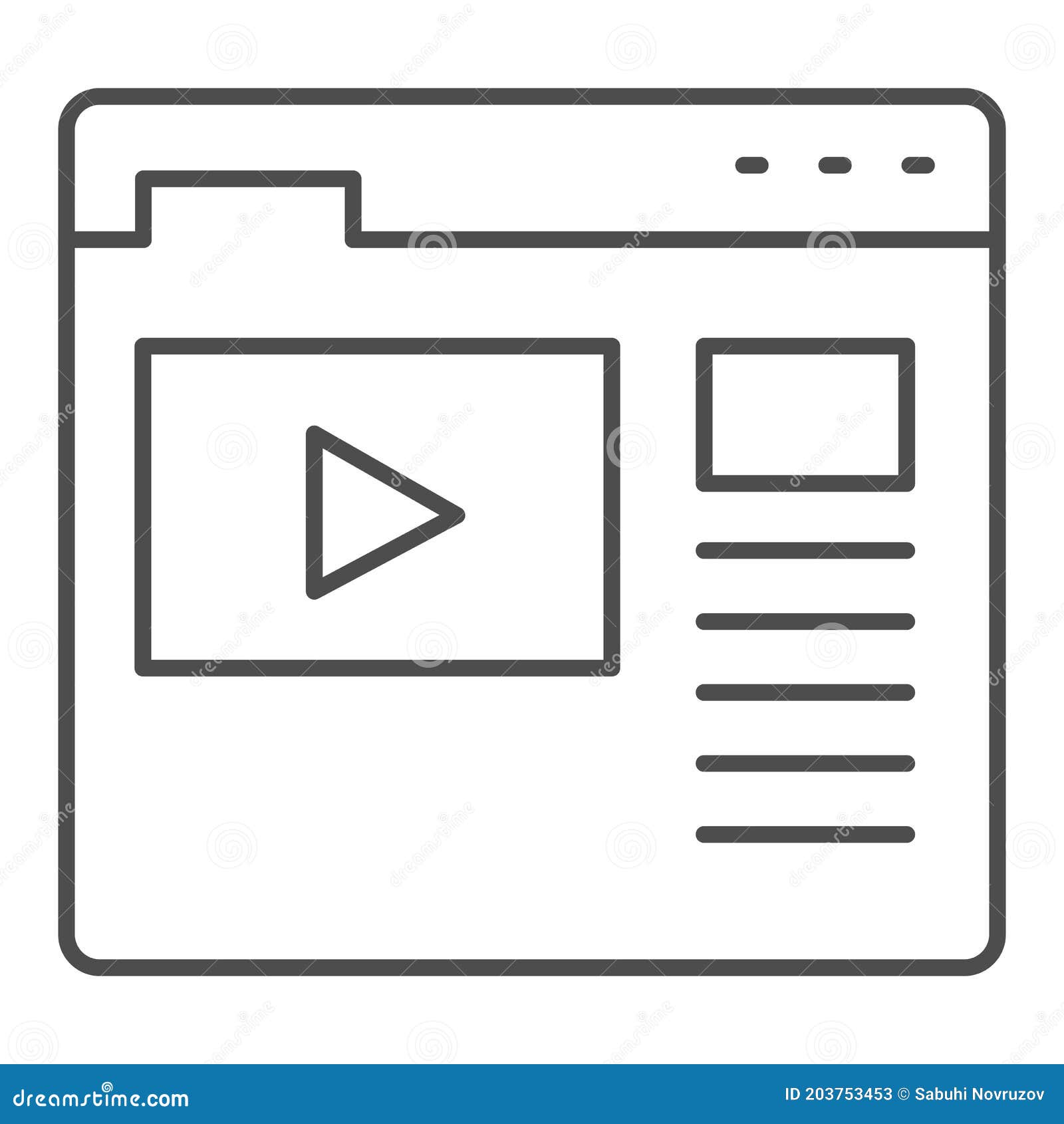 Video Tutorial on Web Page Thin Line Icon, School Concept, Online ...