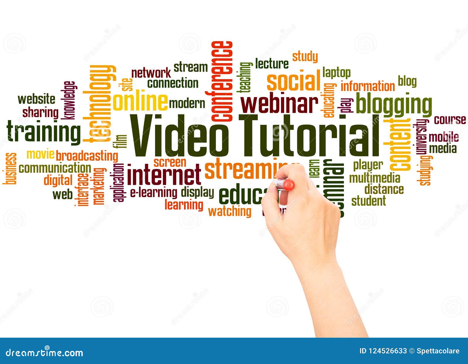 Video Tutorial Word Cloud Hand Writing Concept Stock Illustration ...