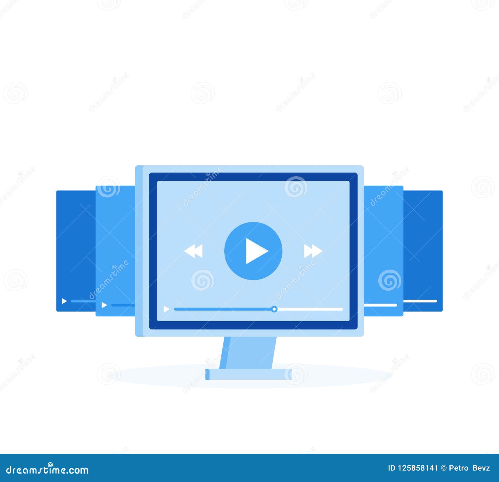 Video Tutorials Icon Concept. Online Webinar and Video Conference Stock Vector - Illustration of ...