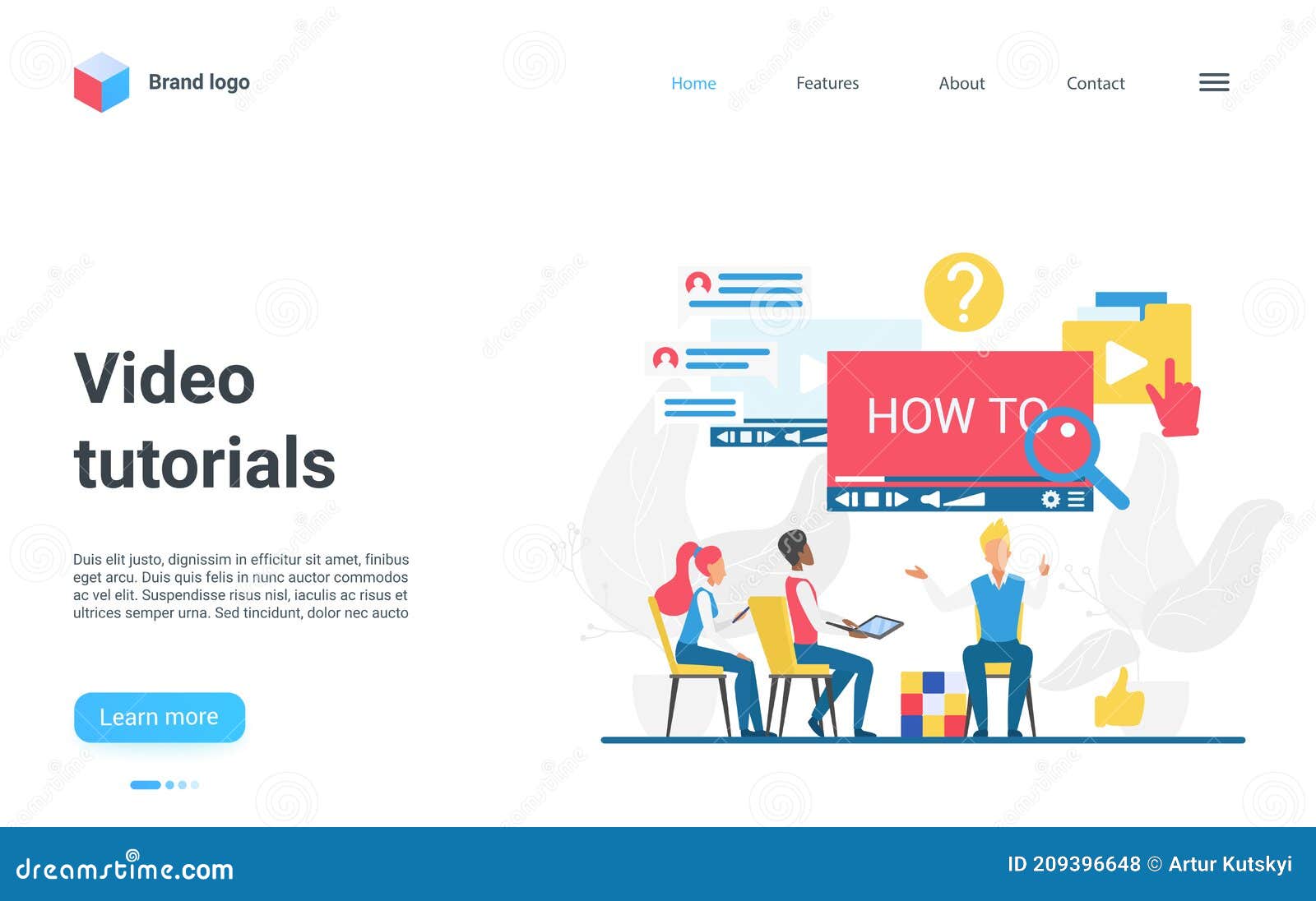 Video Tutorials, Online Education Landing Page, People Learning in ...
