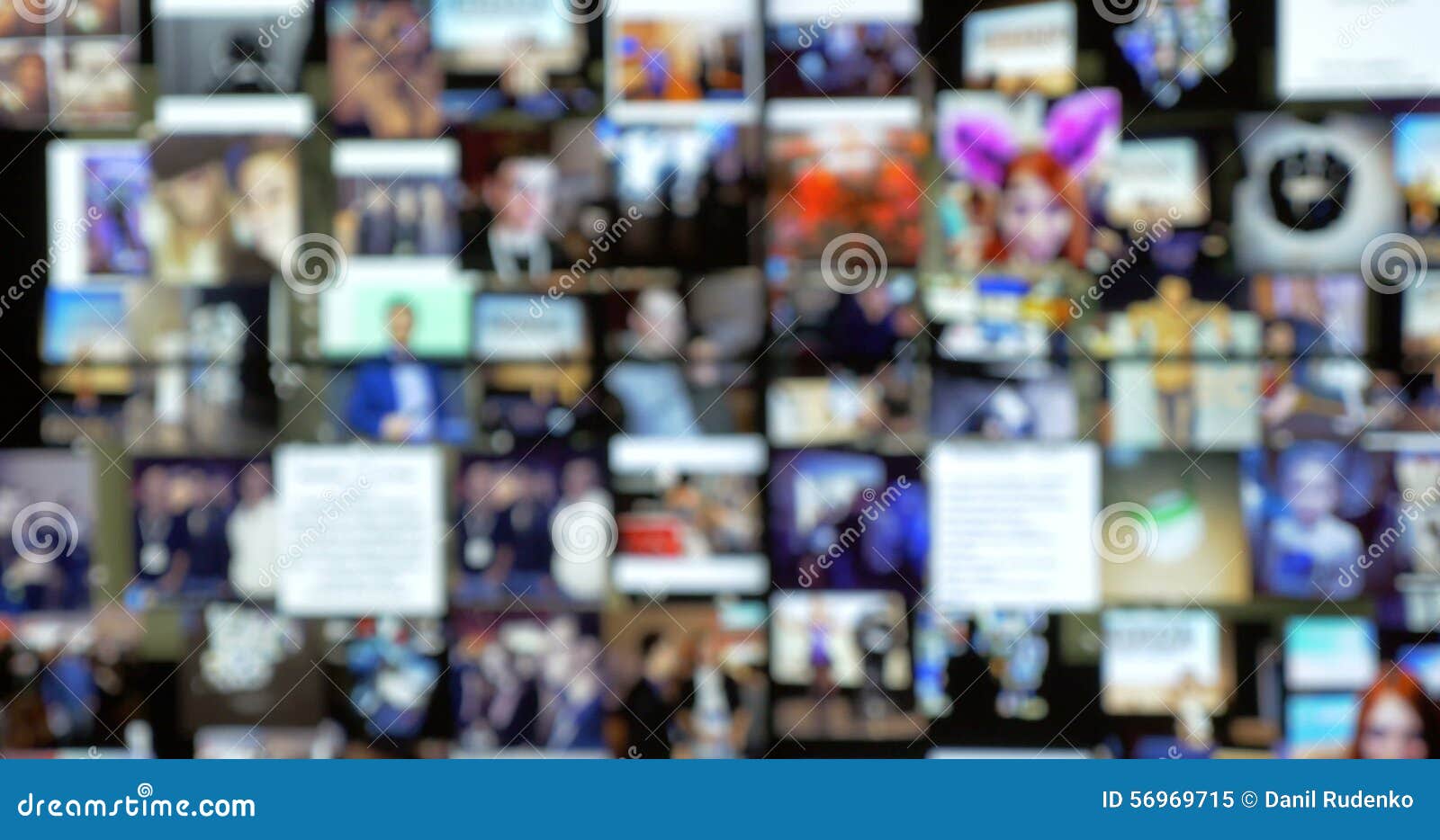 Video Wall with Moving Screens Stock Video - Video of wall, collage ...