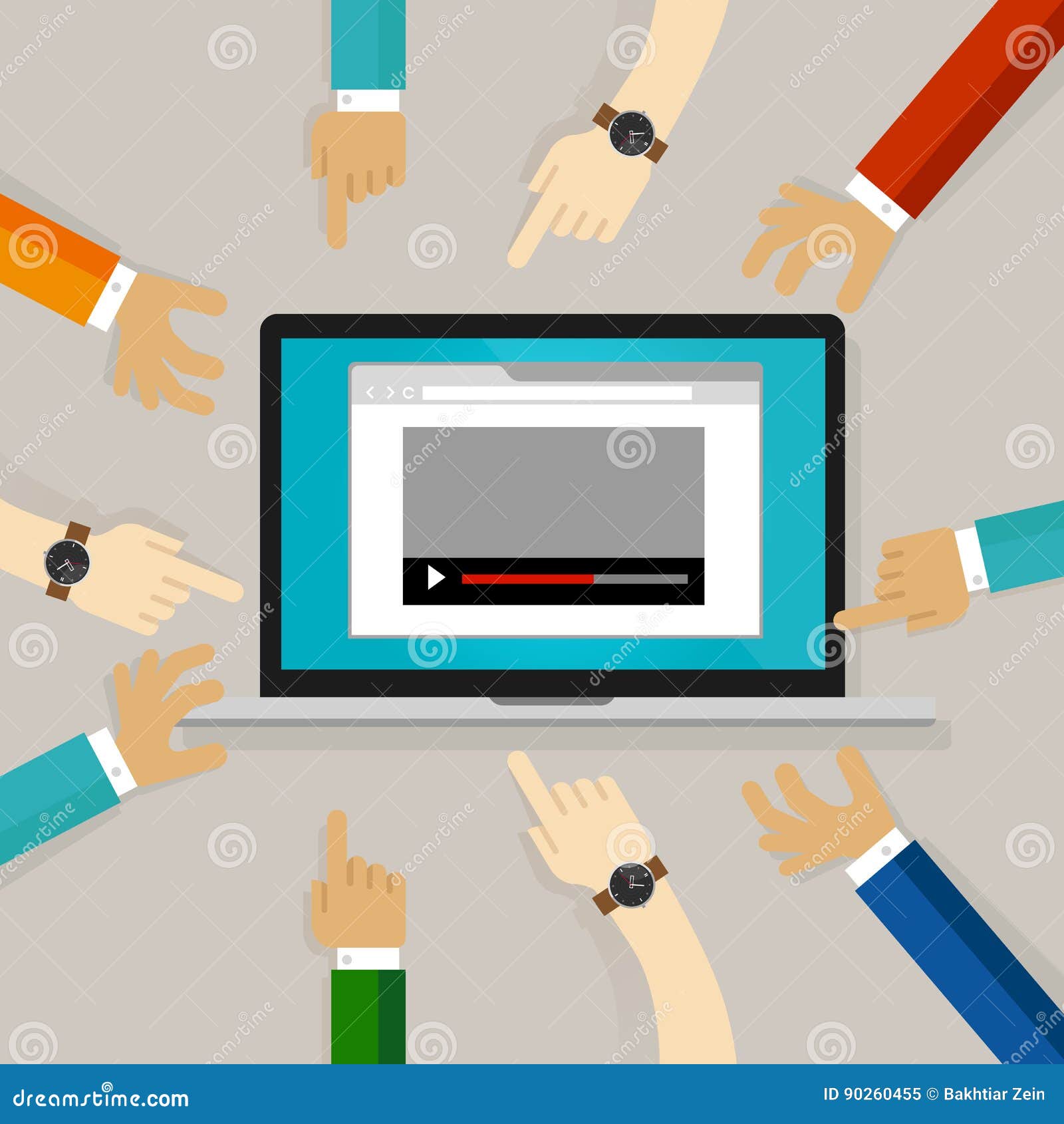 Video Watching Editing Comment on Internet Hands Pointing Judge Review ...