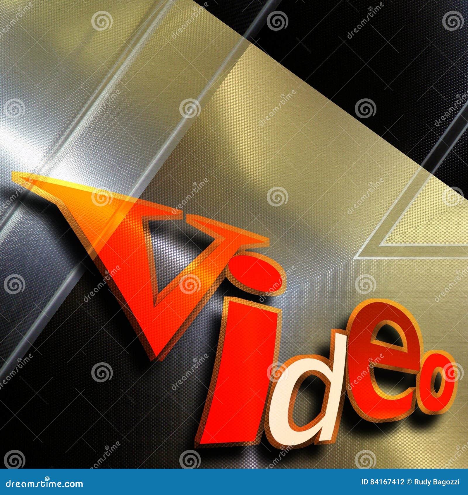 `Video` Word on Reflecting Aluminum Surface. Stock Illustration ...