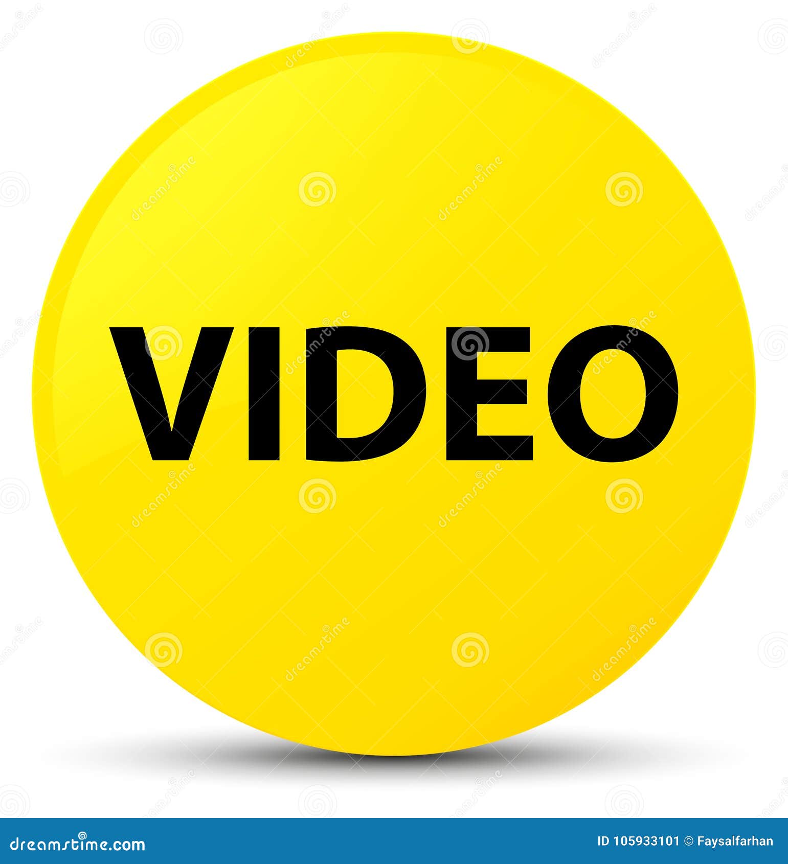 Video yellow round button stock illustration. Illustration of media ...
