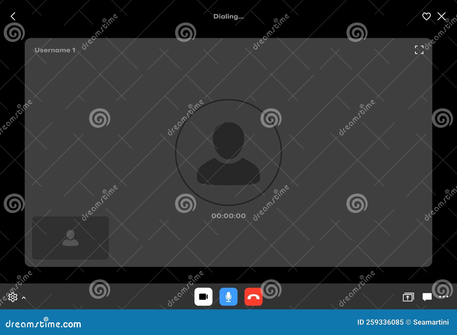 Videocall Interface, Remote Meeting App Screen Stock Illustration ...