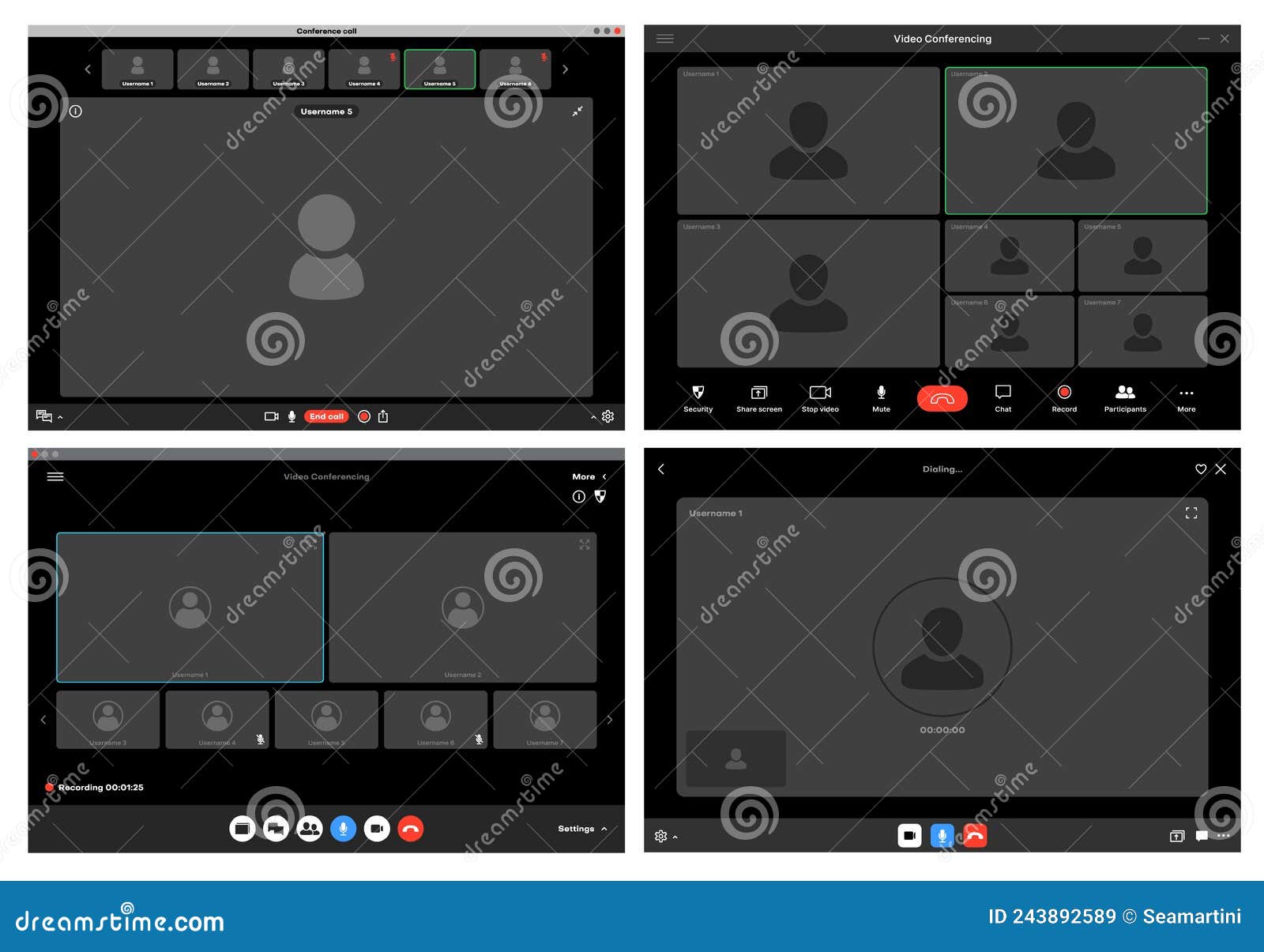 Videocall Interface Screen Template, Web Chat Ui Stock Vector ... Videocall Interface Screen Template, Web Chat Ui Stock Vector ...
