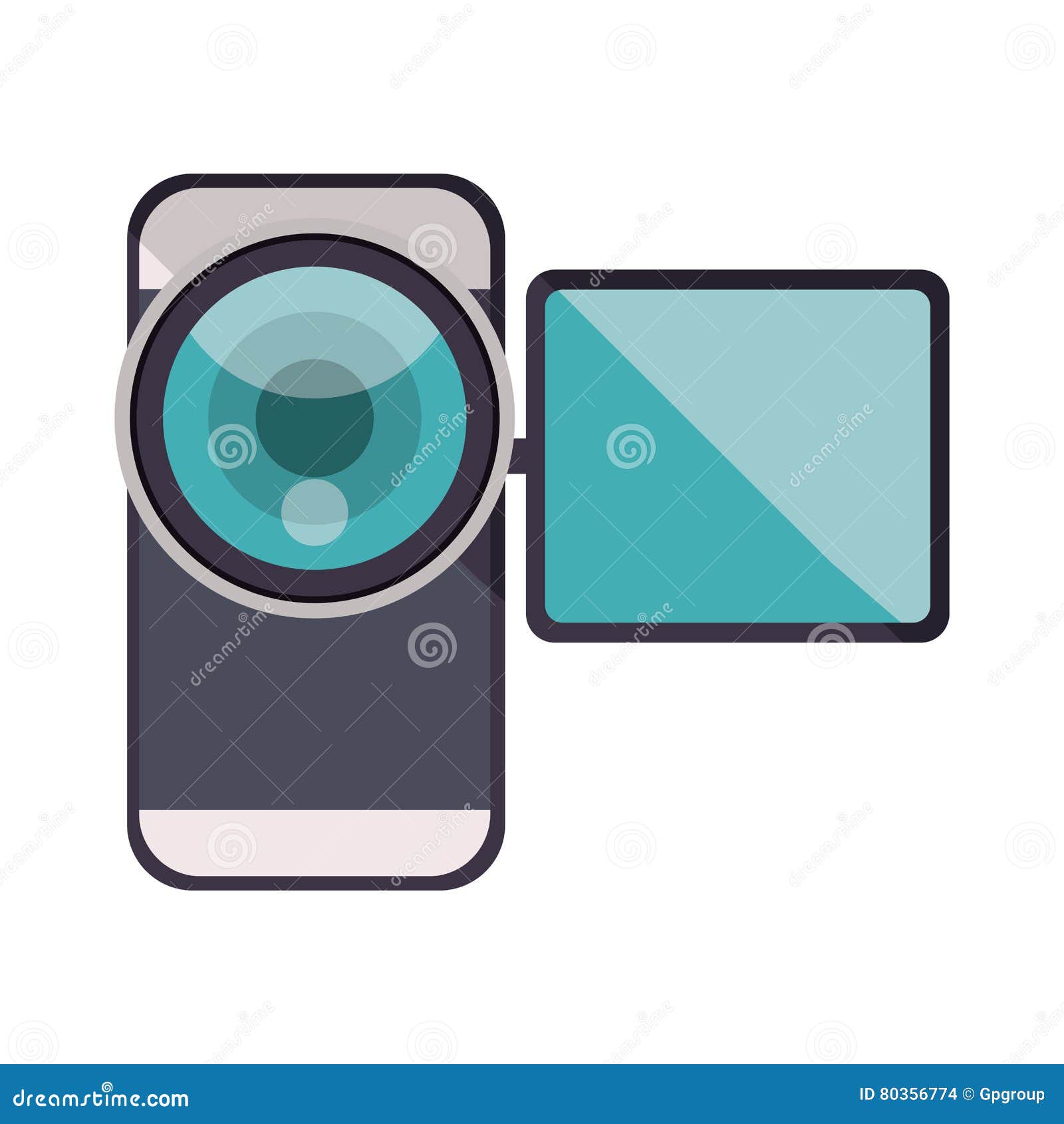 Videocamera device icon stock vector. Illustration of landscape - 80356774