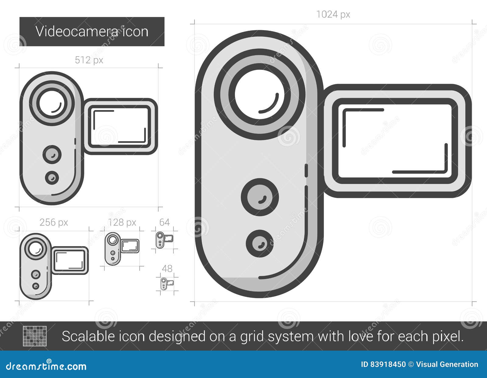 Videocamera Line Icon Set, Camera Symbols Collection, Vector Sketches ...