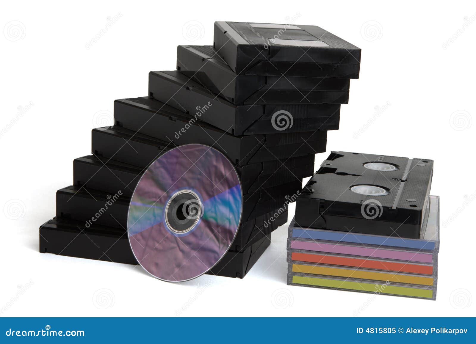 Videocassettes and Dvd Disk Stock Image - Image of leisure, flick: 4815805